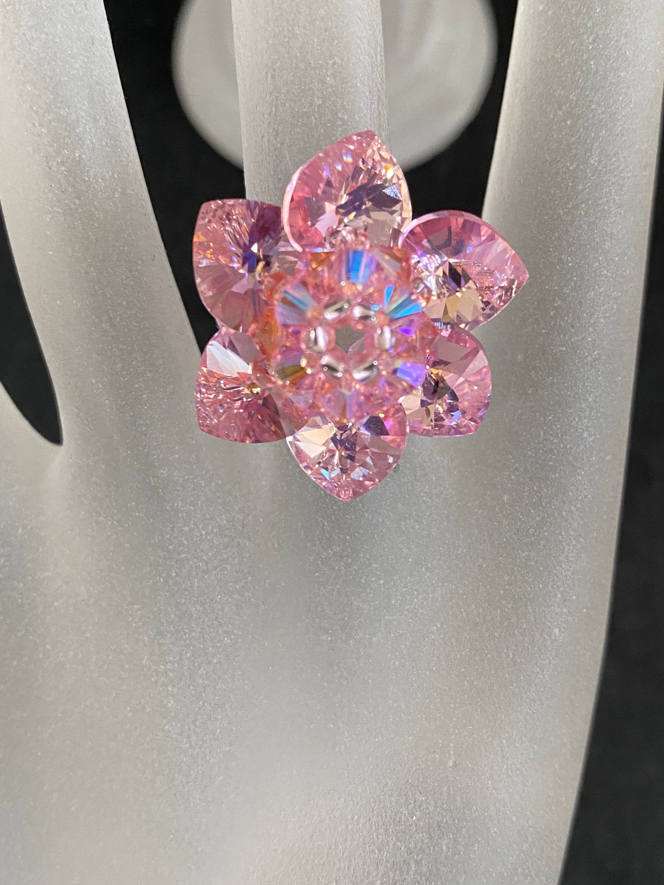 Crystal Ring, Crystal, Woman Jewel, Flower Ring, Summer Jewel, Crystal ...