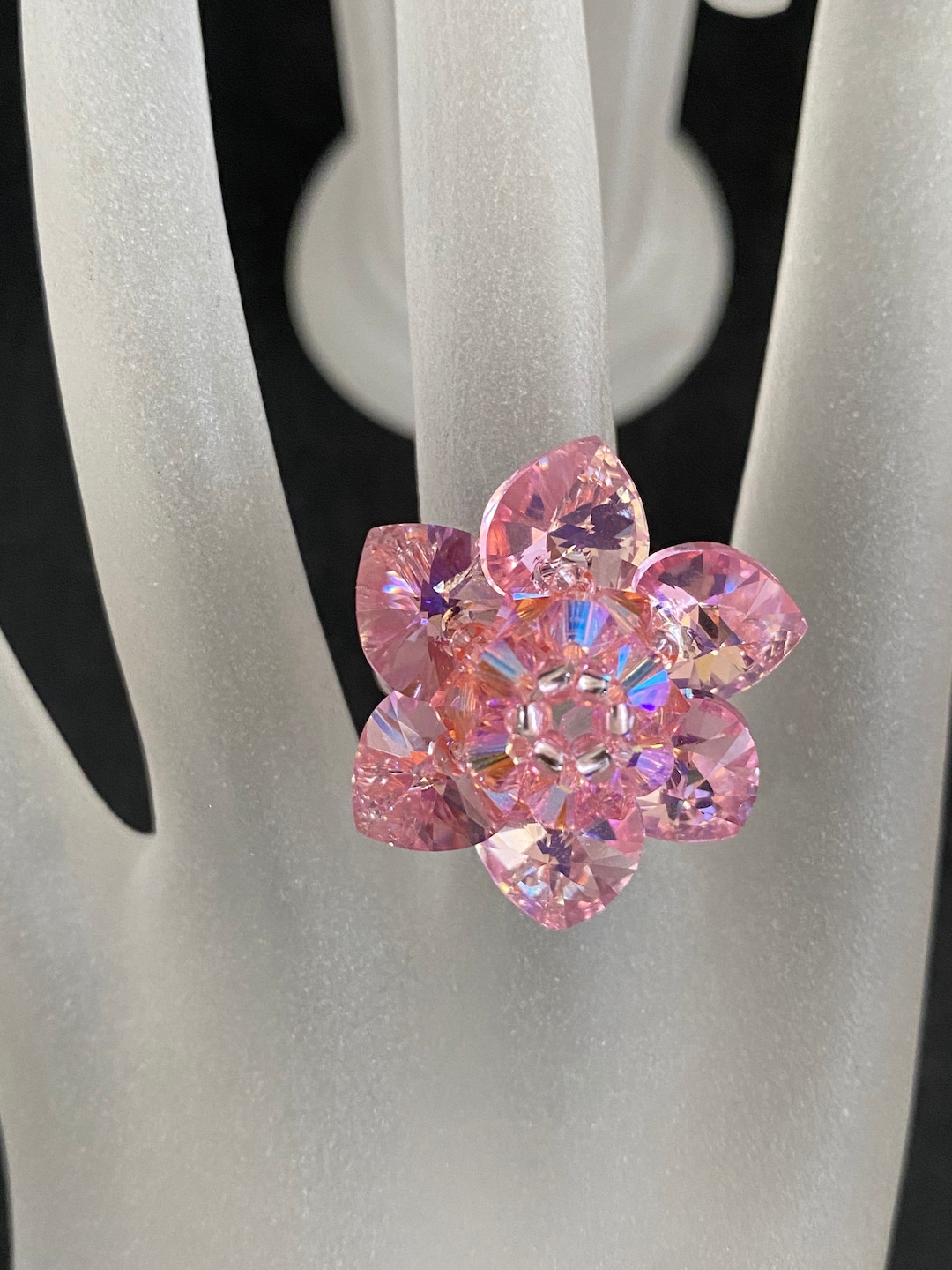 Crystal Ring, Crystal, Woman Jewel, Flower Ring, Summer Jewel, Crystal ...