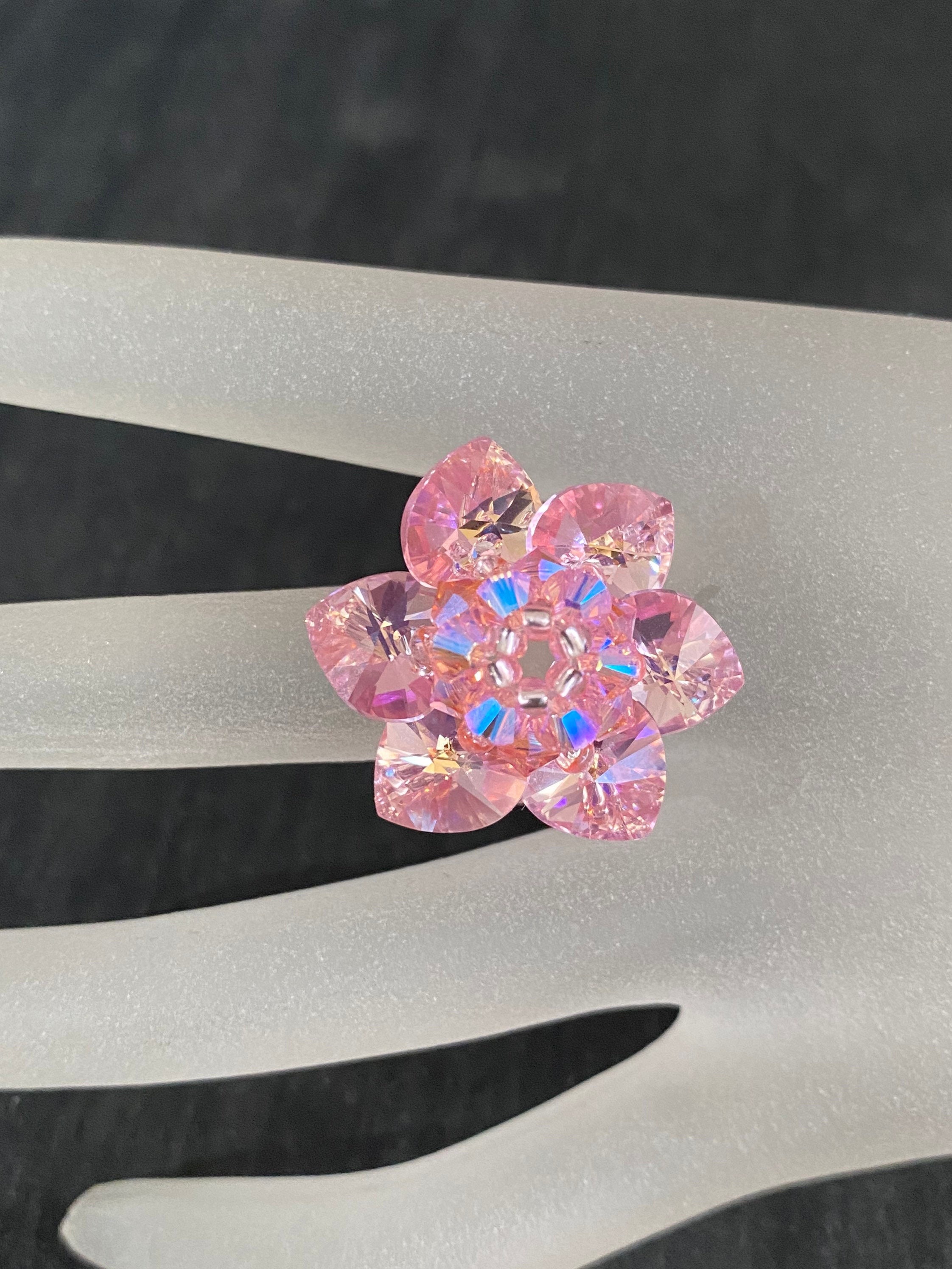 Crystal Ring, Crystal, Woman Jewel, Flower Ring, Summer Jewel, Crystal ...