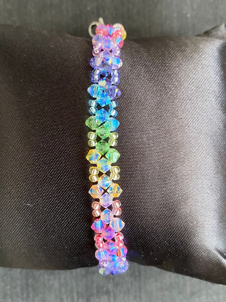 Genuine Crystal Bracelet Rainbow Chic Fashion Woman - Etsy