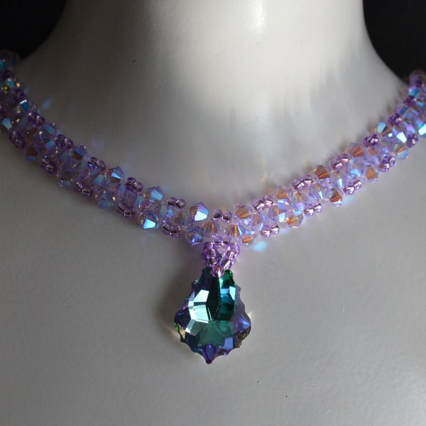 Purple Crystal Choker - Etsy