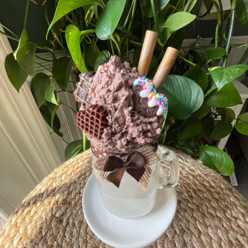 Faux Vanilla Ice Cream Sundae W Chocolate Whipped Cream Faux Dessert