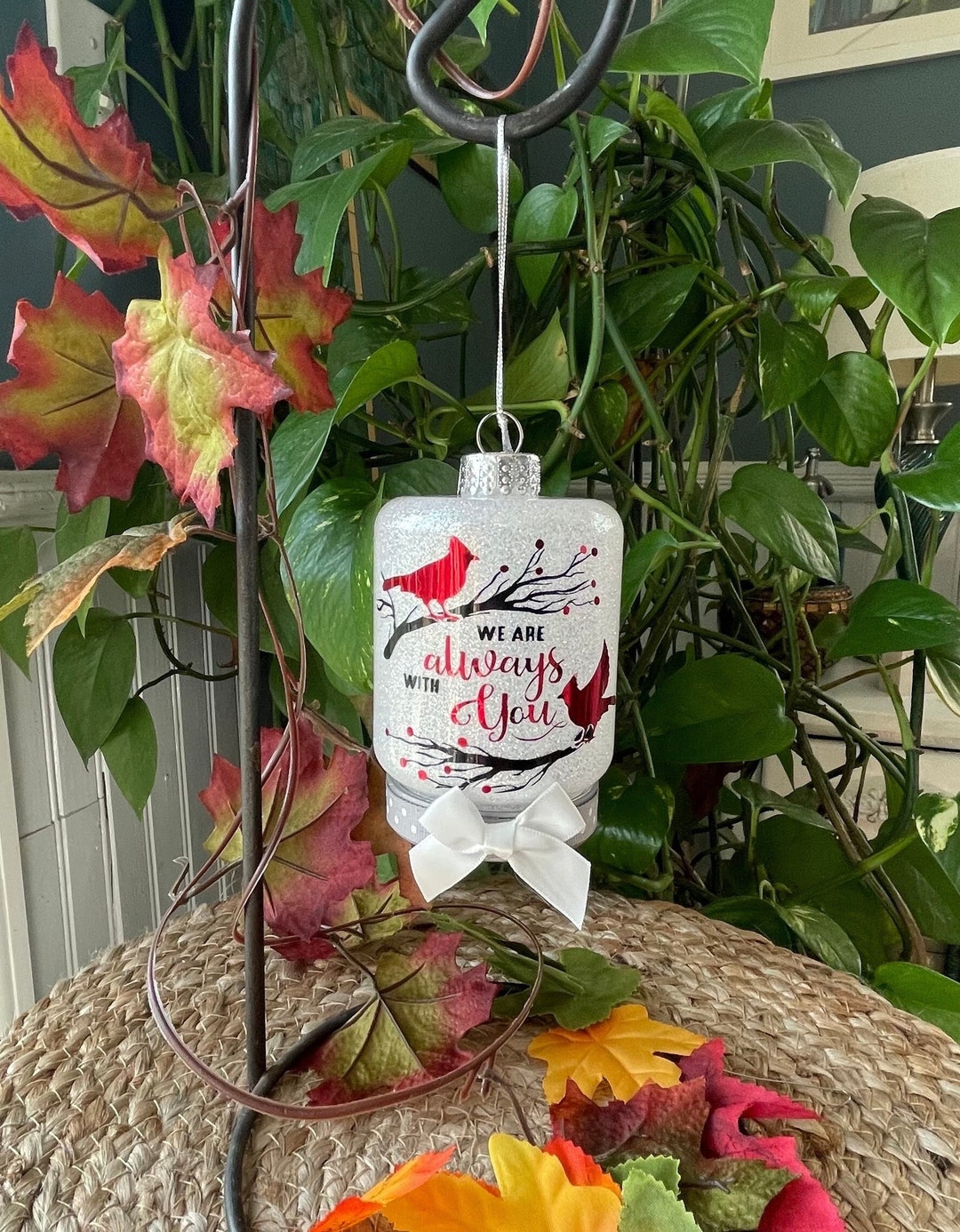 Red Cardinals, in Loving Memory, White Christmas Ornament. “we Are ...