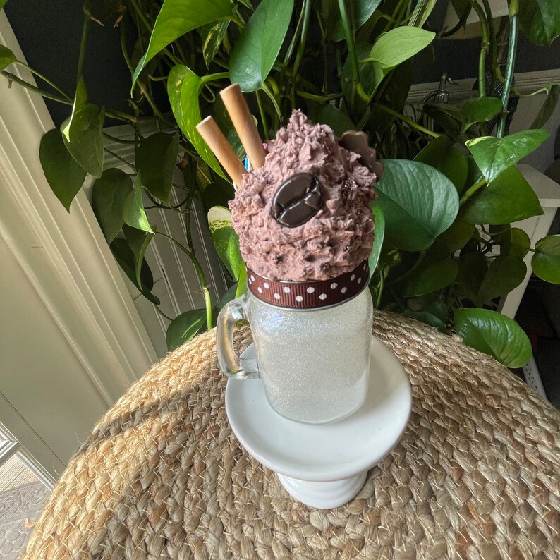 Faux Vanilla Ice Cream Sundae W Chocolate Whipped Cream Faux Dessert