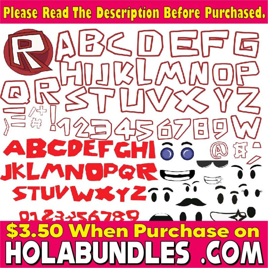Roblox SVG Roblox Alphabet PNG Roblox TTF Digital Download Layered ...
