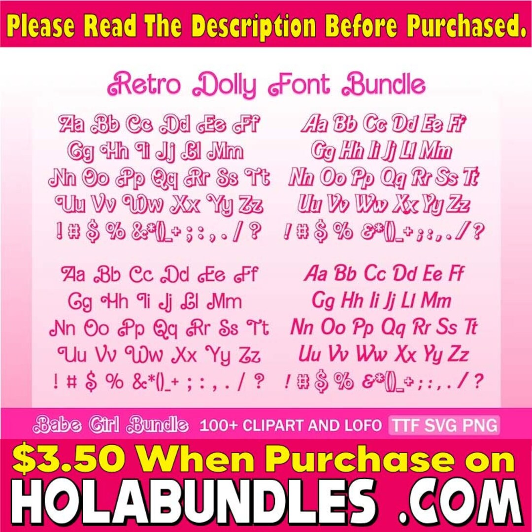 Dolly Font Bundle Digital Files: Pdf, Svg, Ai, Eps, Dxf, Ttf, Otf ...
