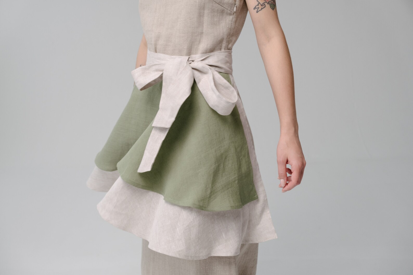 Linen Waist Apron Vintage Rustic, Natural Bistro Apron Half Apron Apron ...
