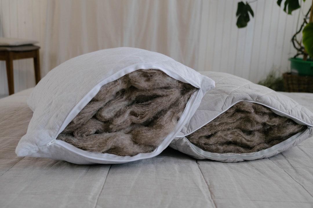 HEMP Organic Pillow Filled HEMP FIBER in Linen Fabric With Regulation ...