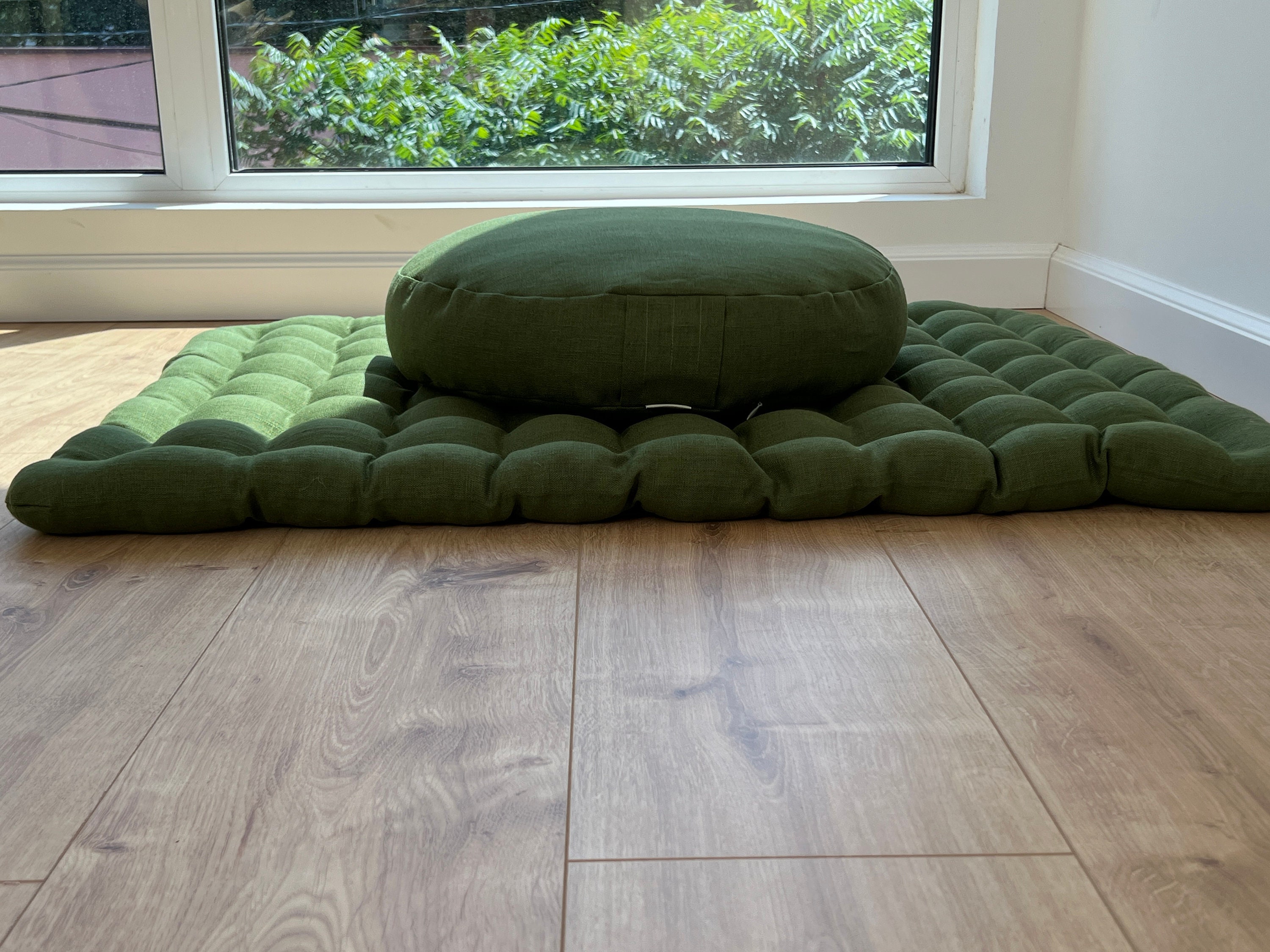 Meditation Set Zafu & Zabuton With Buckwheat Hulls Meditation Pillow ...