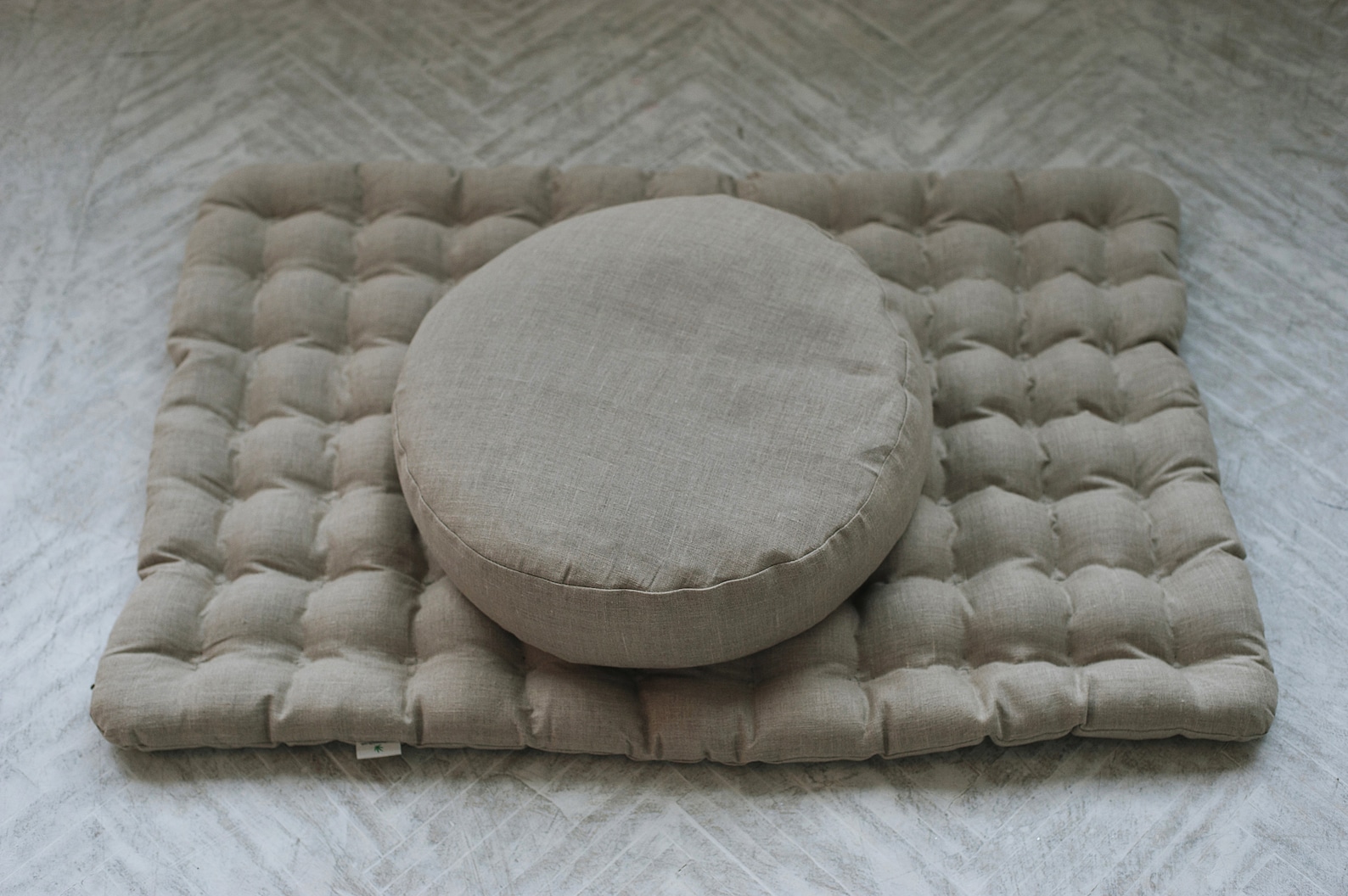 Meditation Set Zafu & Zabuton With Buckwheat Hulls Linen Floor Cushions ...