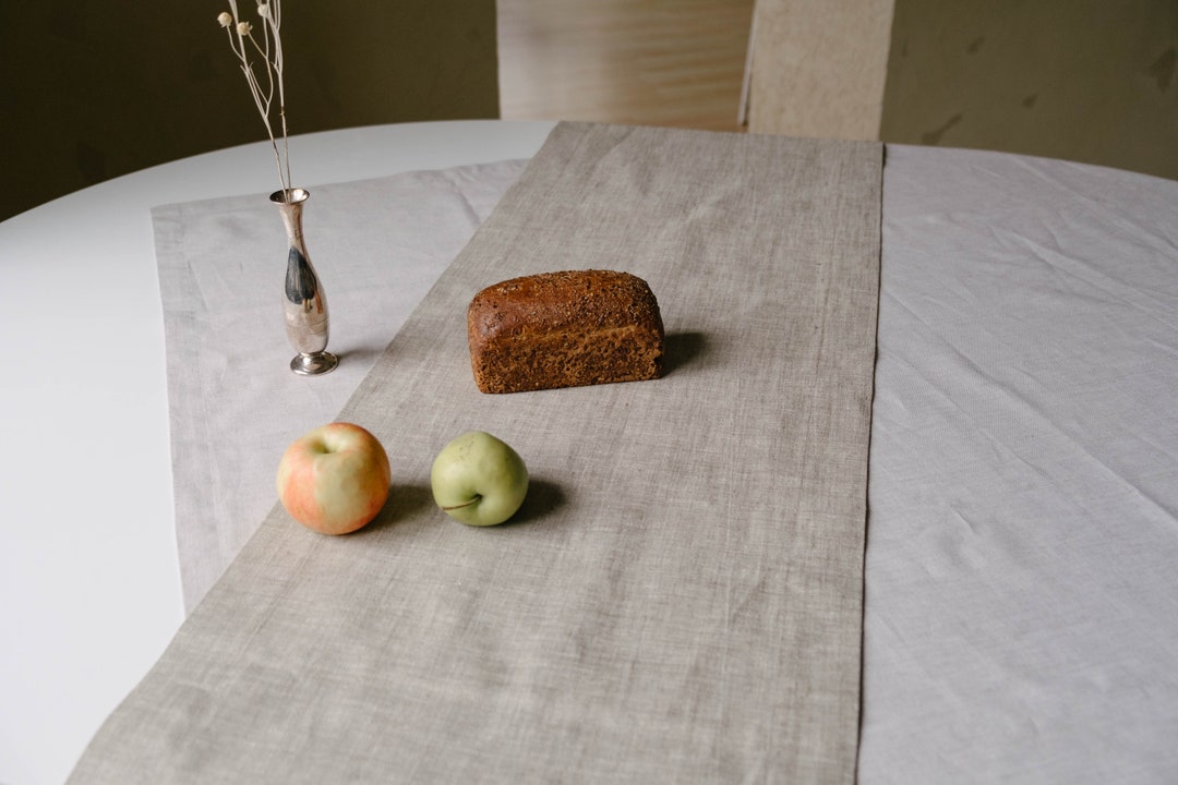 Linen Table Runner Natural Table Decor. Rustic Long Natural Table ...