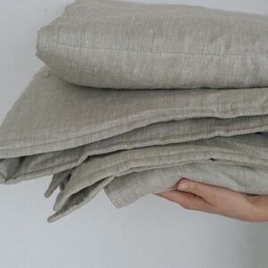 Natural Grey HEMP Linen Blanket Quilt - Linen Organic Fabric + Filler ...