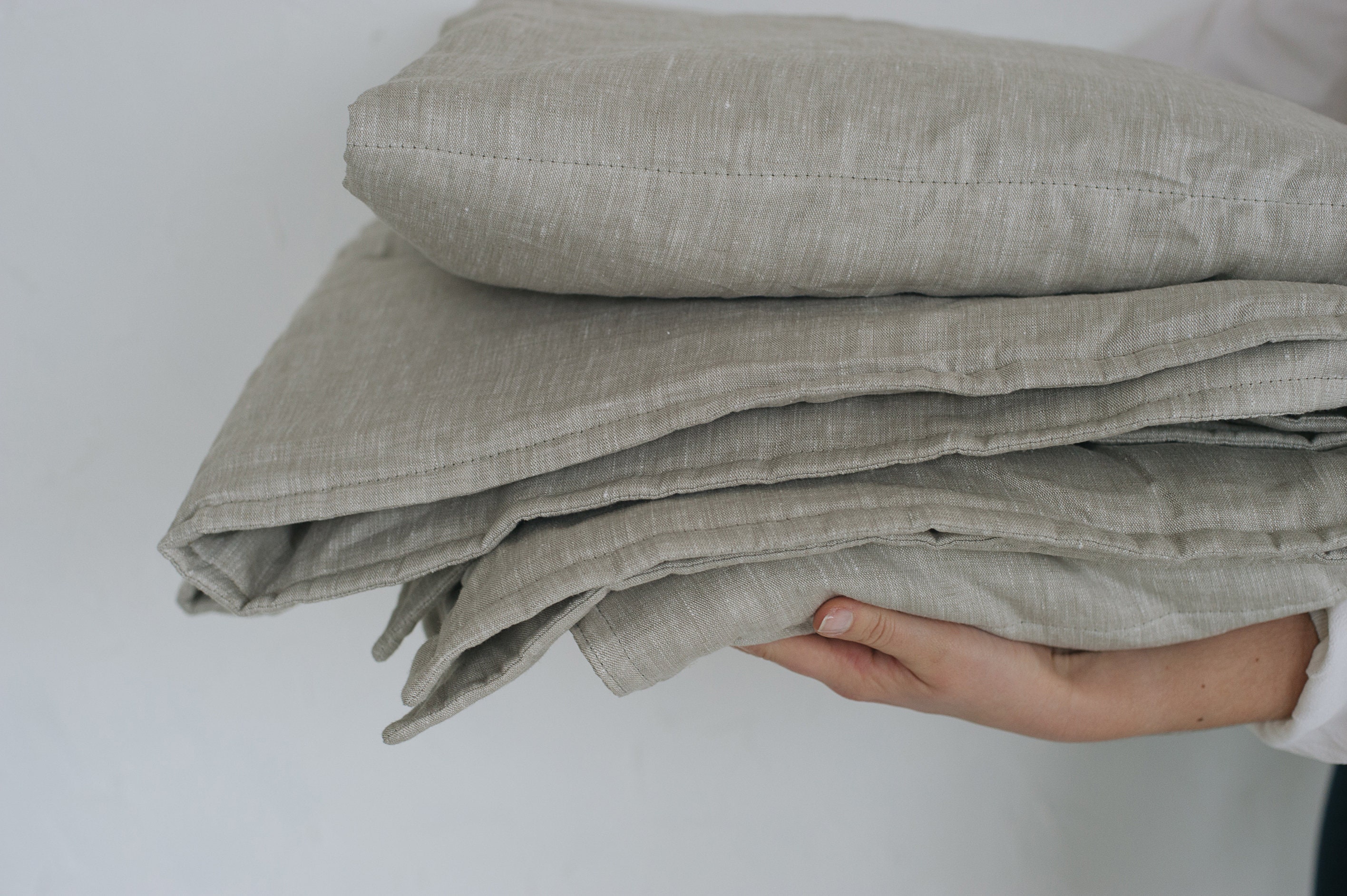 Natural Grey HEMP Linen blanket quilt linen organic fabric | Etsy