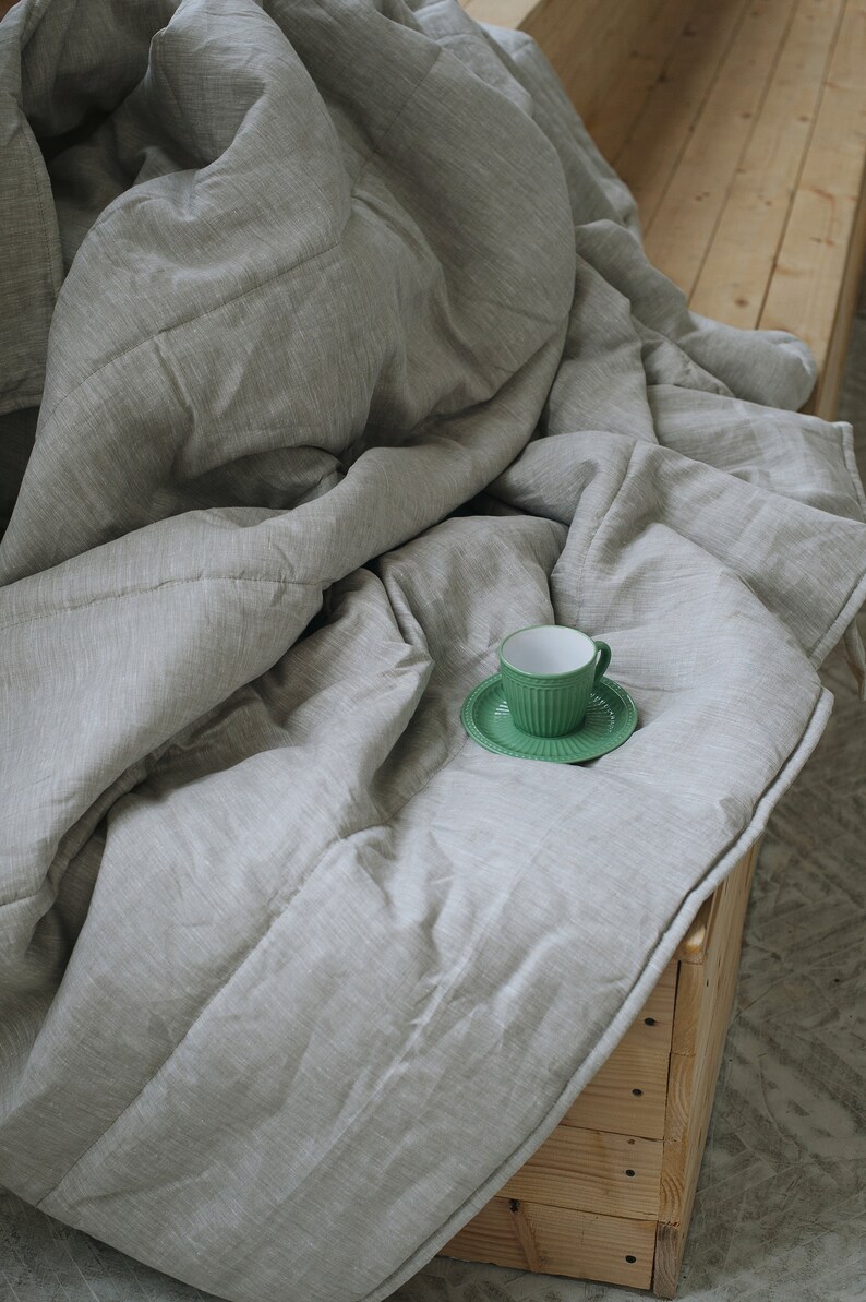 Natural Grey HEMP Linen Blanket Quilt Linen Organic Fabric - Etsy