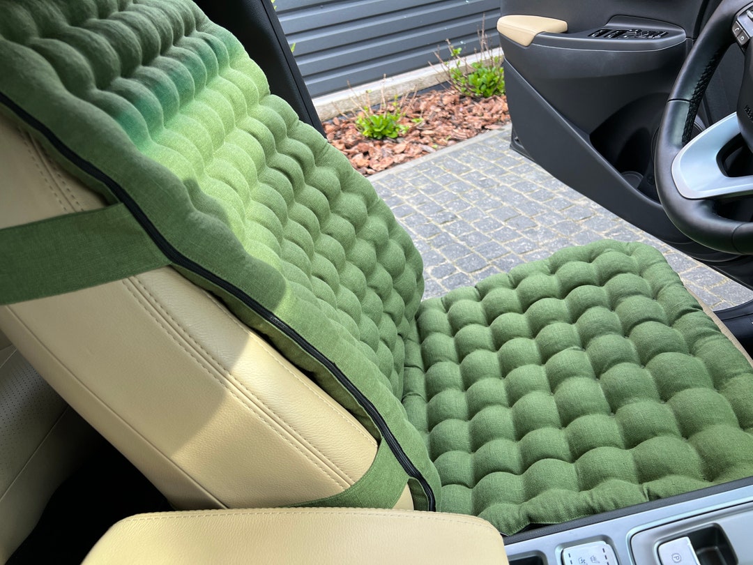 Linen Car Seat Cover Filled Organic Buckwheat Hulls in Linen 100% ...