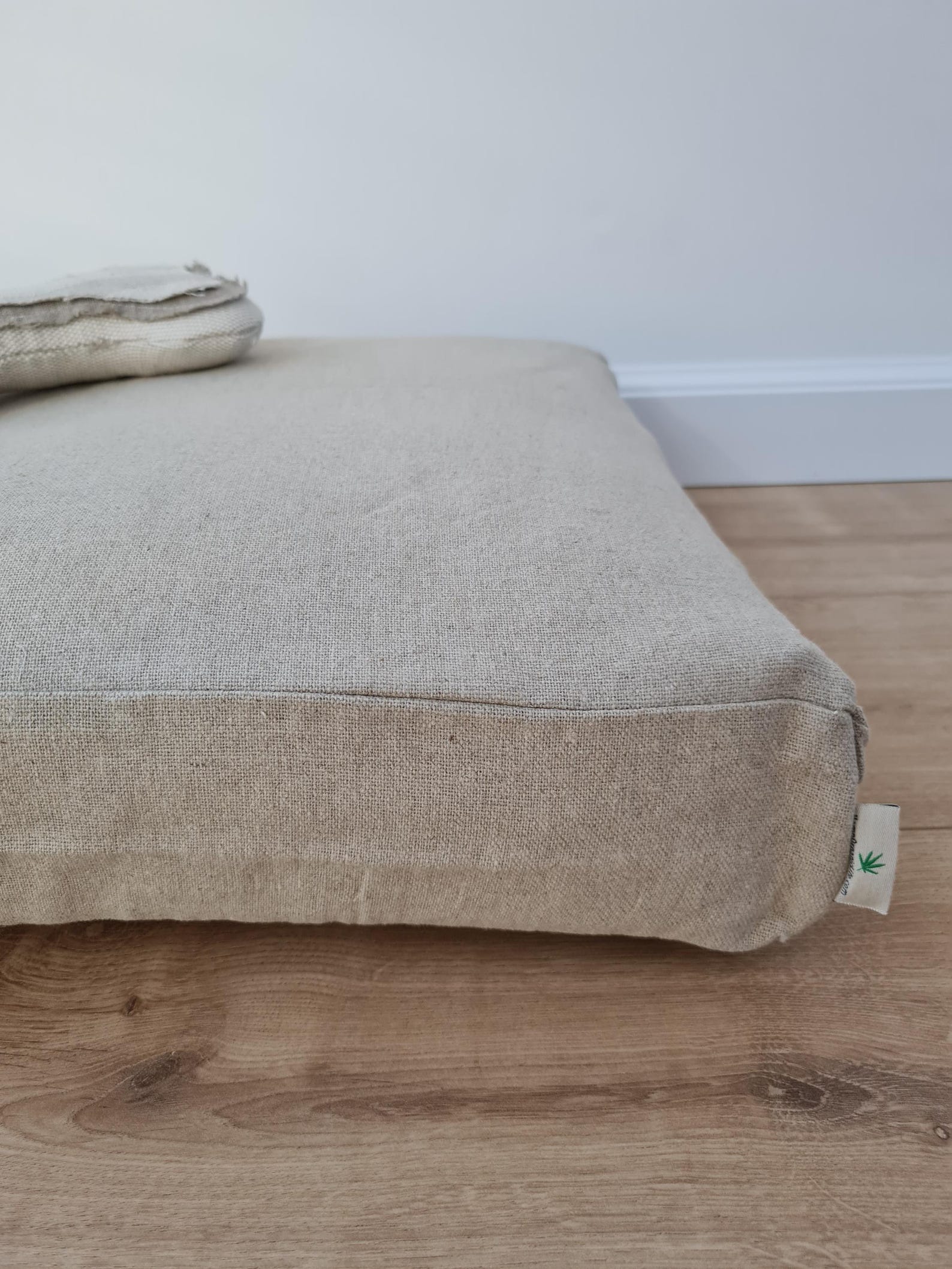 Natural Hemp Linen Pet Mat Pad Cushion With Removable Non-dyed Grey ...