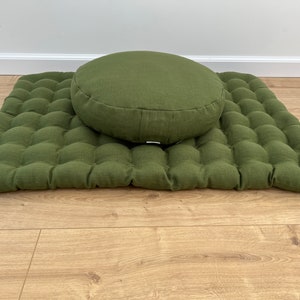 Meditation Set Zafu & Zabuton With Buckwheat Hulls Meditation Pillow ...