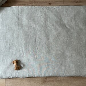 Natural Hemp Linen Play Mat With Linen Removable Cover Filled Organic ...