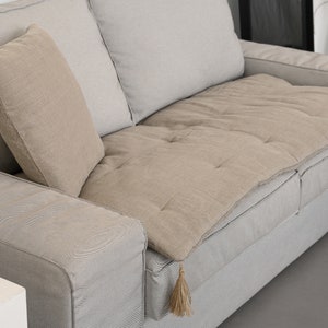 Hemp Linen Sofa Protector Covers for Dogs Cats Machine Washable ...