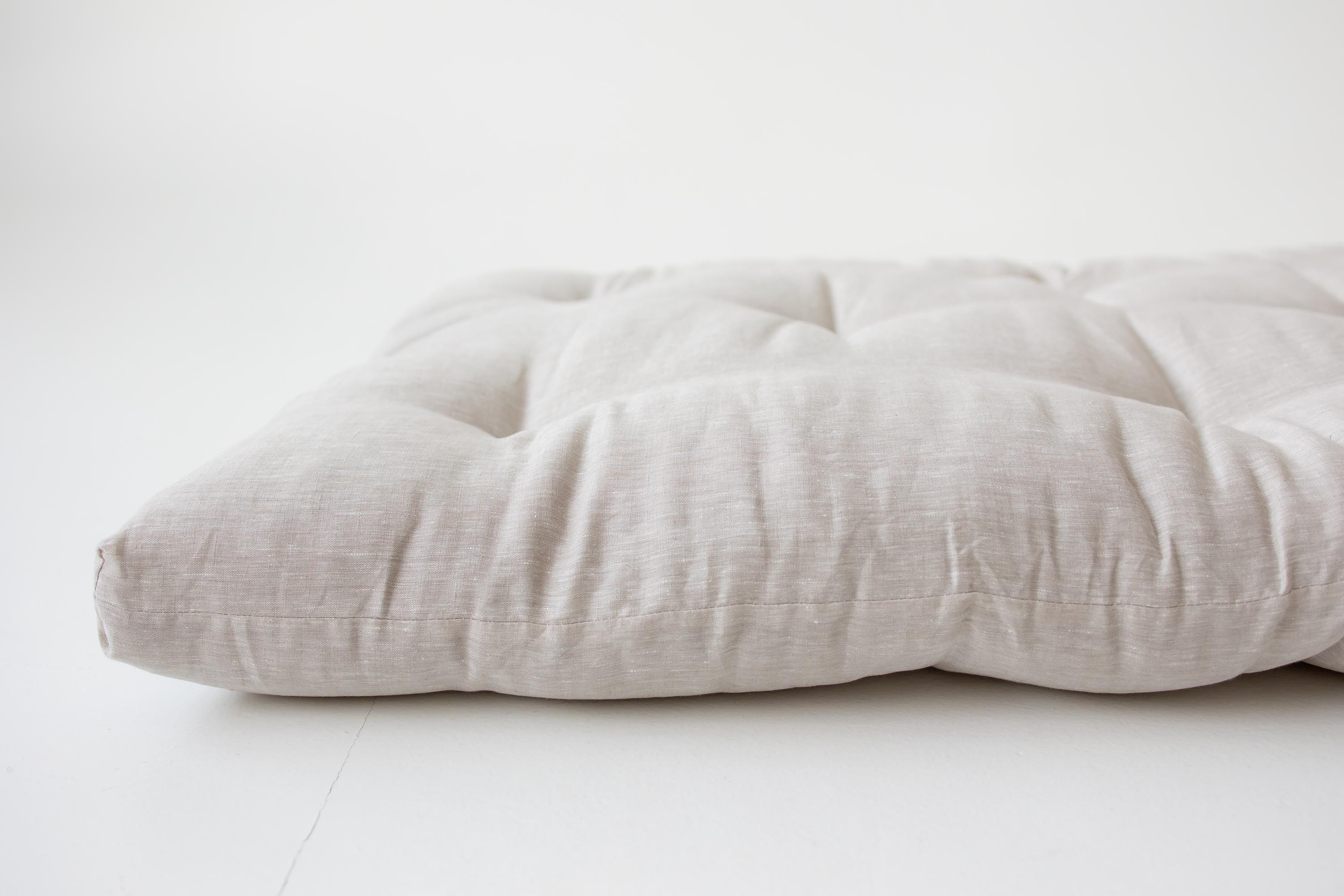 Hemp Linen Shikibuton Mat 3” Thick Organic Mat With Hemp Fiber Filler ...