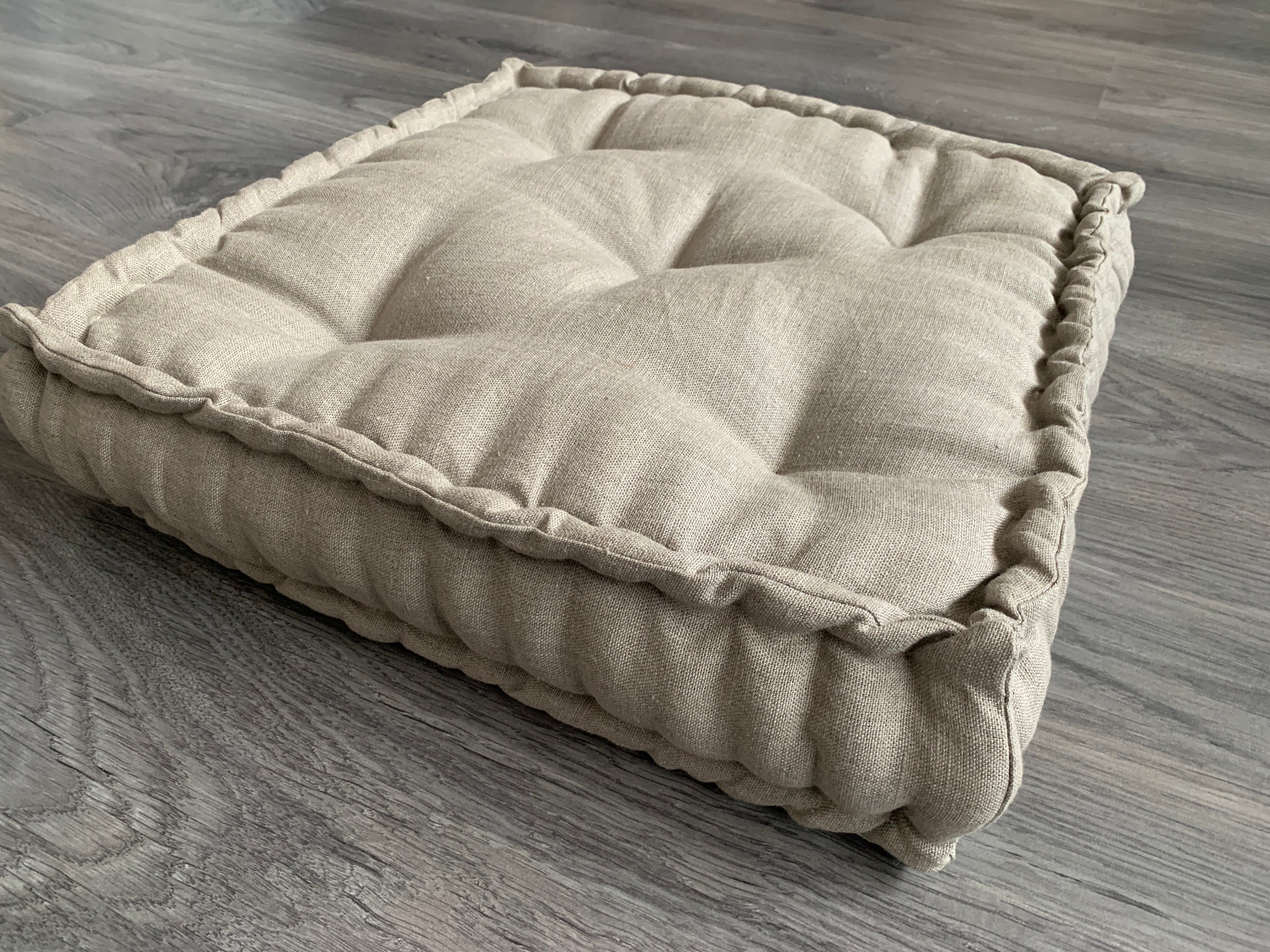 Hanf Bodenkissen mit Bio Hanffaser Füllung in naturfarbenem | Etsy