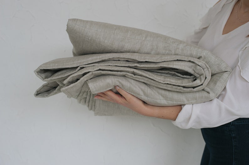Natural Grey HEMP Linen Blanket Quilt Linen Organic Fabric - Etsy