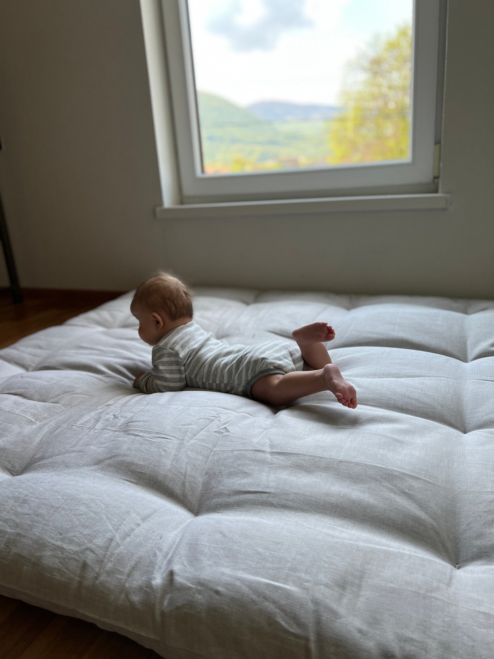 Organic Play Mat Crawling Mat Filled HEMP Fiber in Non-dyed Linen ...