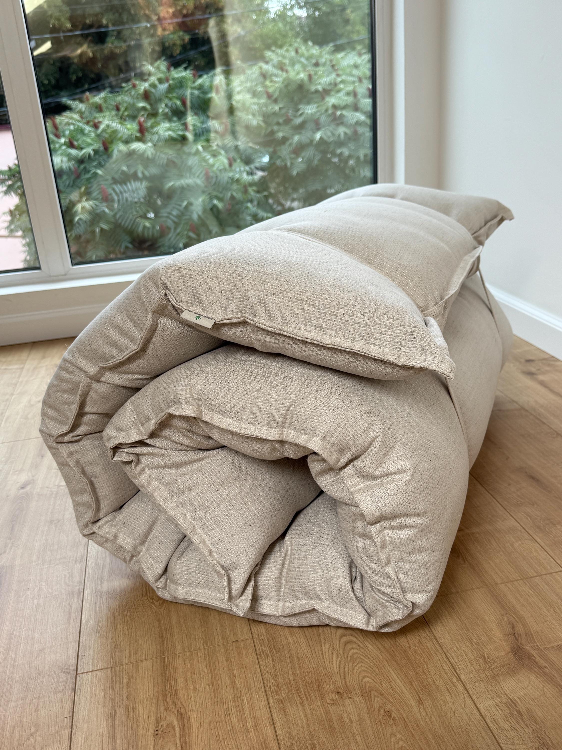 HEMP Shikibuton Mat Shiki Futon 3” Thick Filled Organic Hemp Fiber in ...
