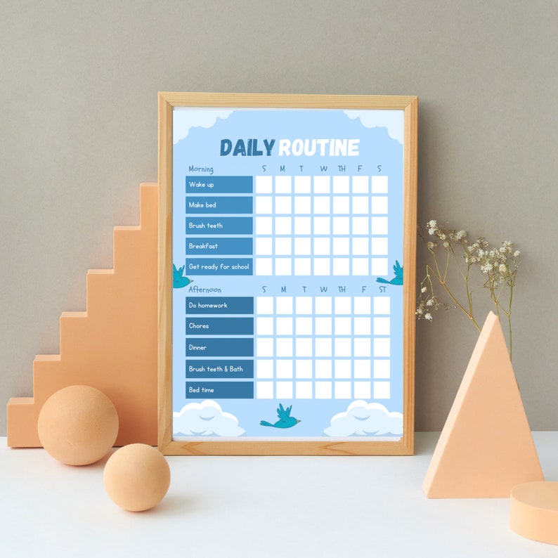 Kids Daily School Checklist Schedule Printable Editable Chore - Etsy