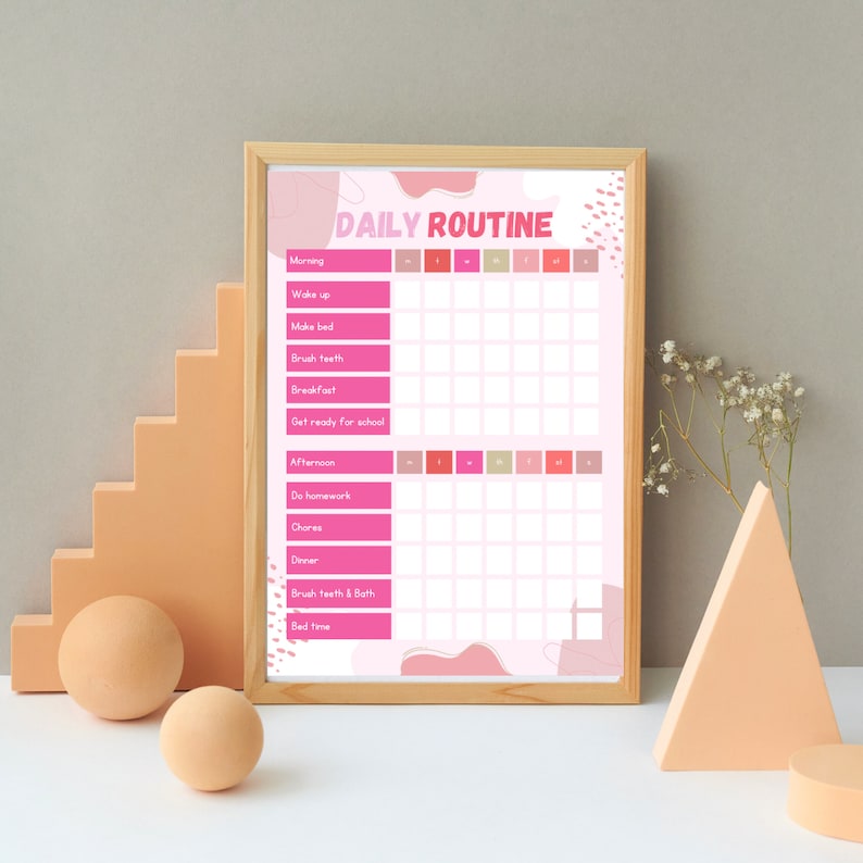 Kids Daily School Checklist Schedule Printable Editable Chore - Etsy