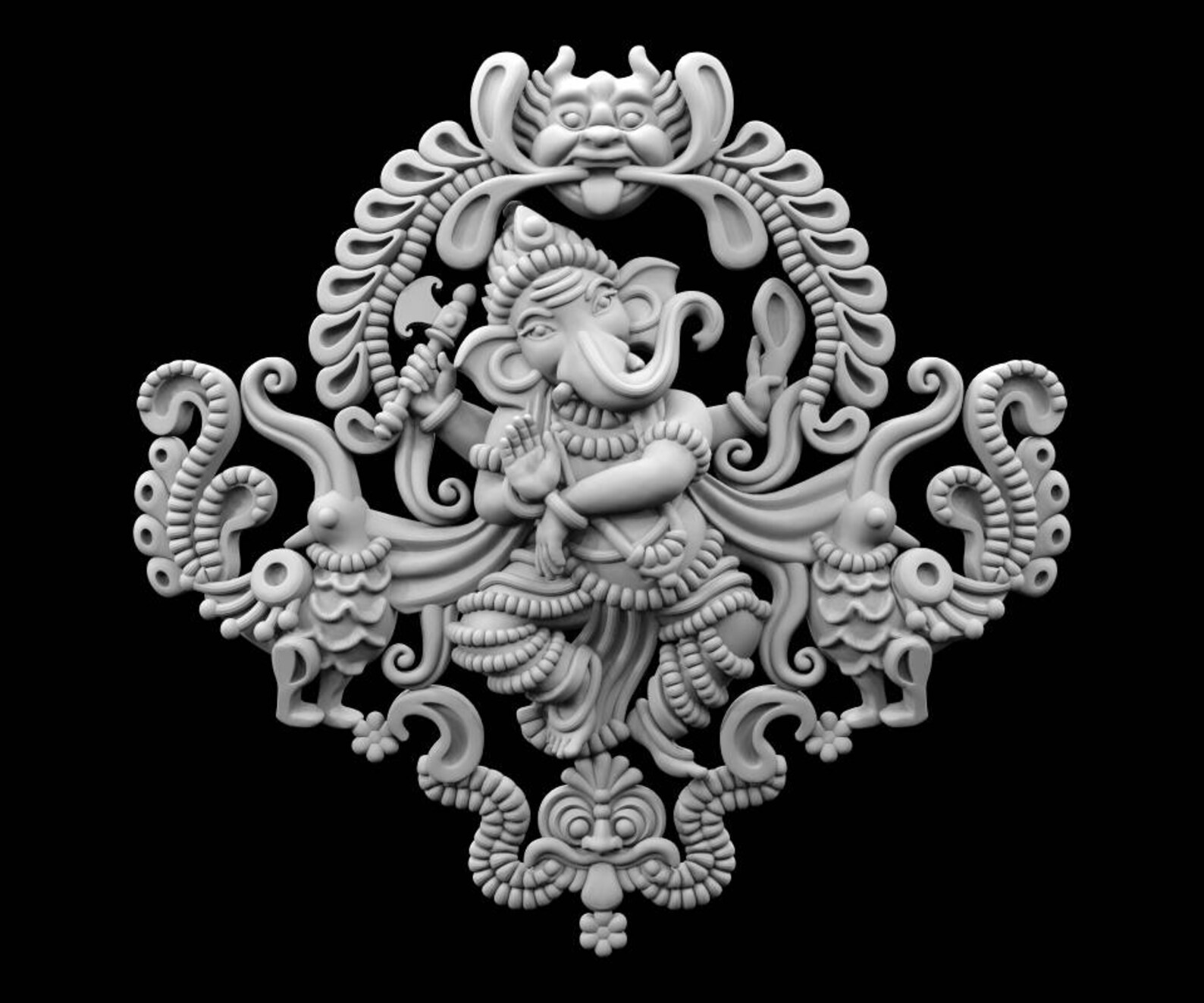 STL File of Ganesha Dancing Theme Wall Hanging for 3D Printing | Etsy