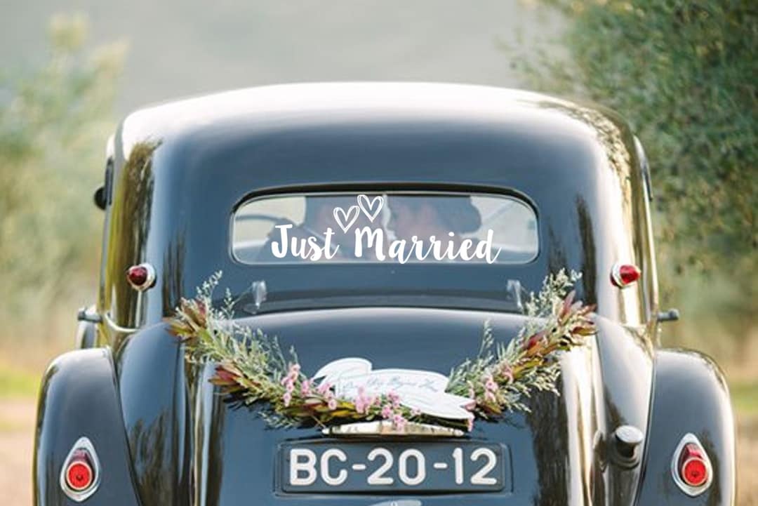 Just Married Wedding Car Window Decal Custom Wedding Car - Etsy