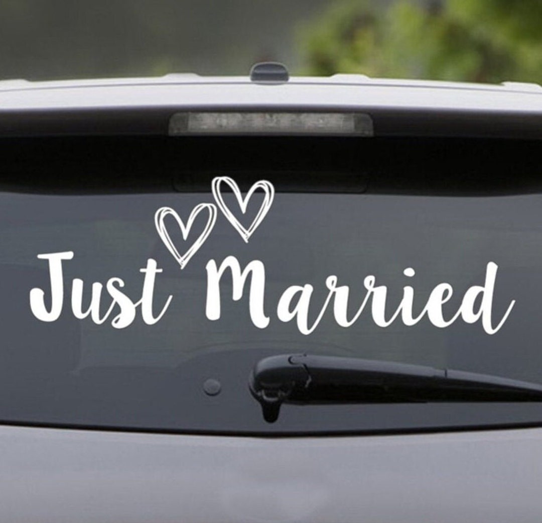 Just Married Wedding Car Window Decal, Custom Wedding Car Sign ...