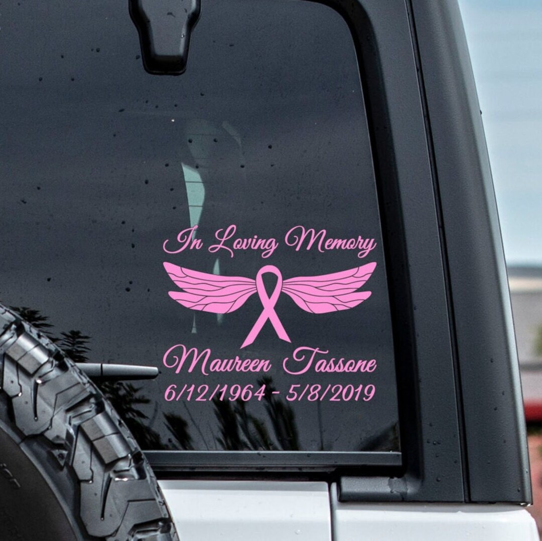 Breast Cancer Personalized Window Decal in Loving Memory - Etsy