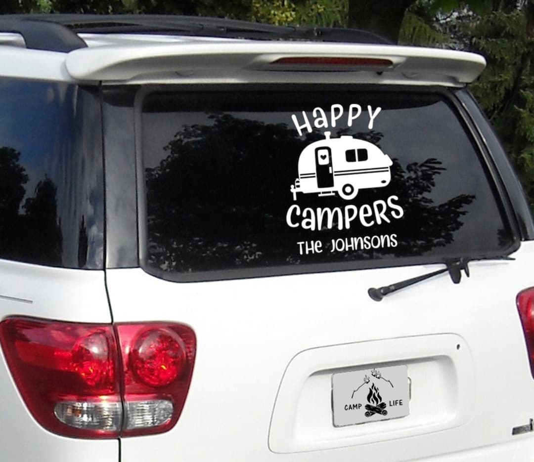 Happy Camper RV Vinyl Window Decal Personalized Camping - Etsy