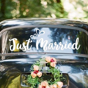 Just Married Wedding Car Window Removable Personalized Vinyl Decal ...