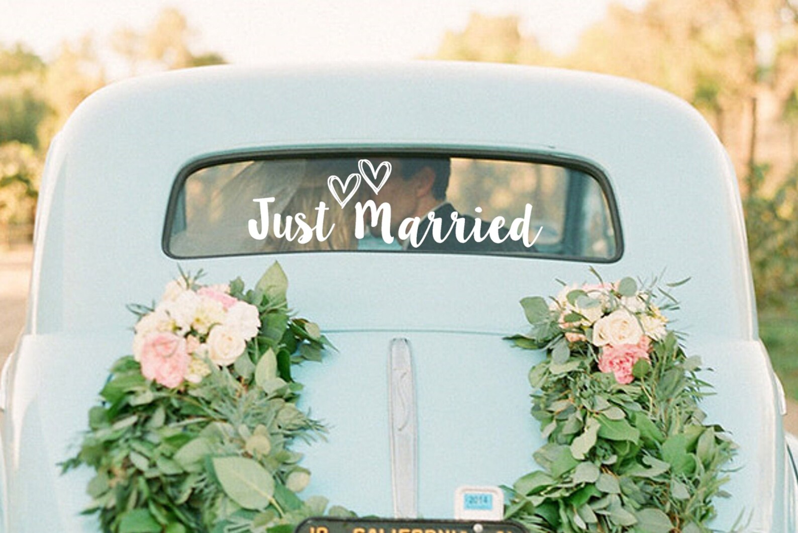 Just Married Wedding Car Window Decal Custom Wedding Car - Etsy