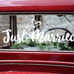 Just Married Wedding Car Window Removable Personalized Vinyl Decal ...