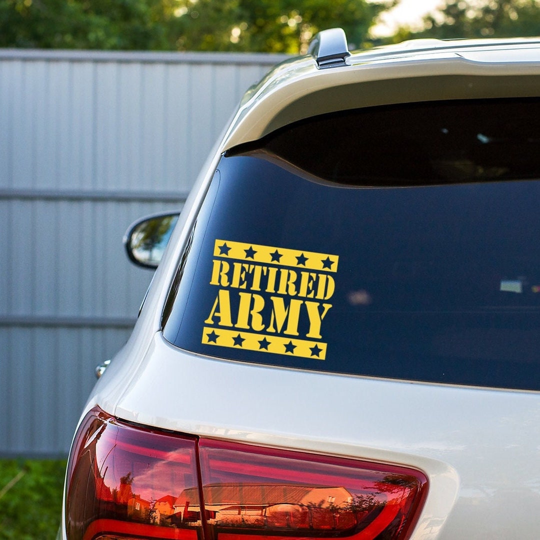 Retired Army Veteran Vinyl Car Window Decal, Retired Army Vet Bumper ...