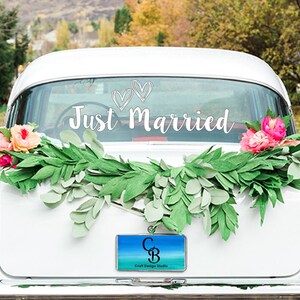 Just Married Wedding Car Window Decal, Custom Wedding Car Sign ...
