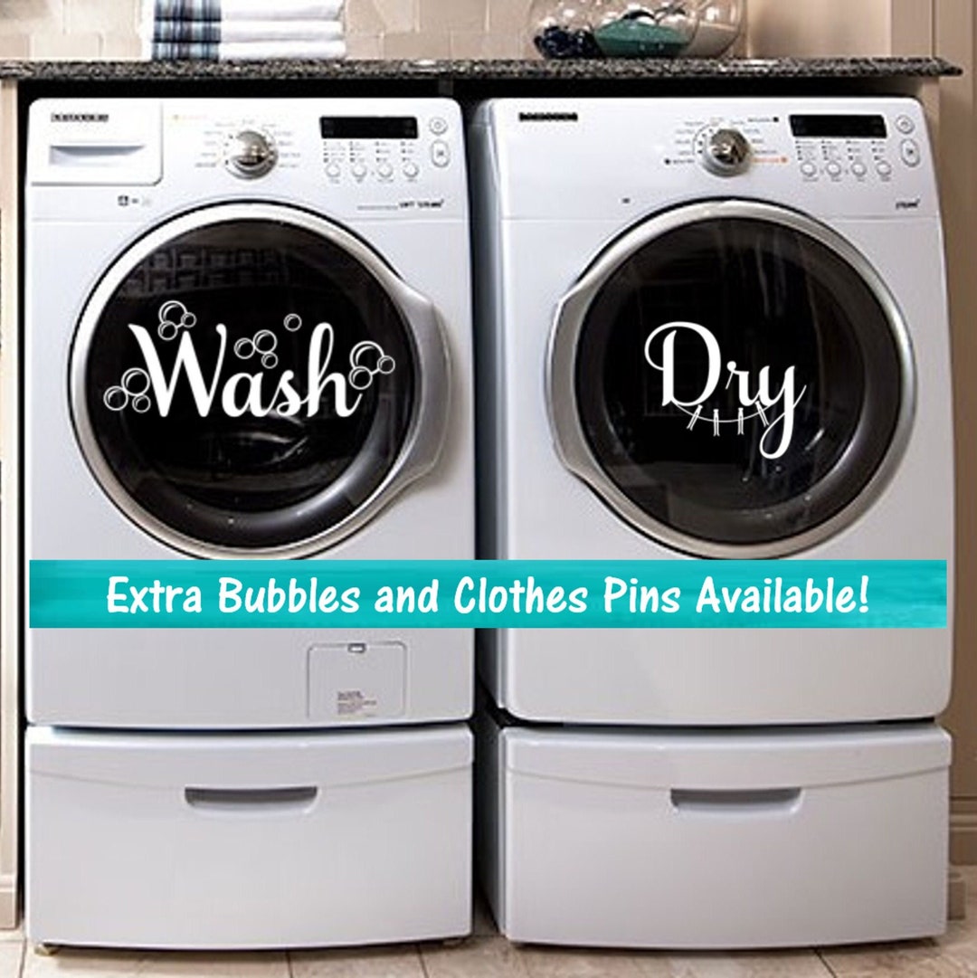 Washer and Dryer Vinyl Decals, Laundry Room Stickers, Rustic Farmhouse ...