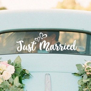 Just Married Wedding Car Window Removable Personalized Vinyl Decal ...