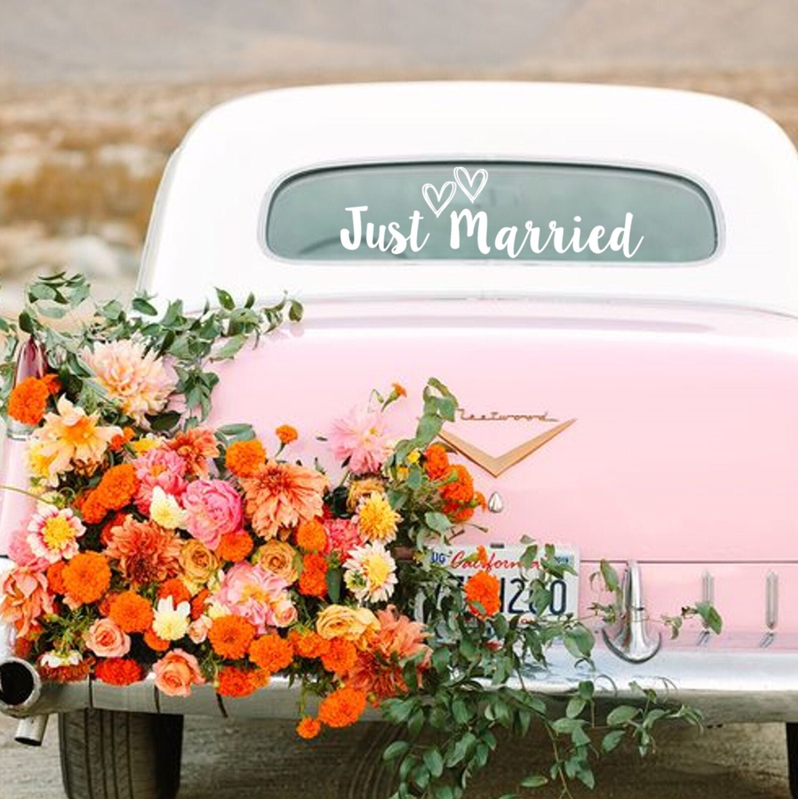 Just Married Wedding Car Window Decal Custom Wedding Car - Etsy