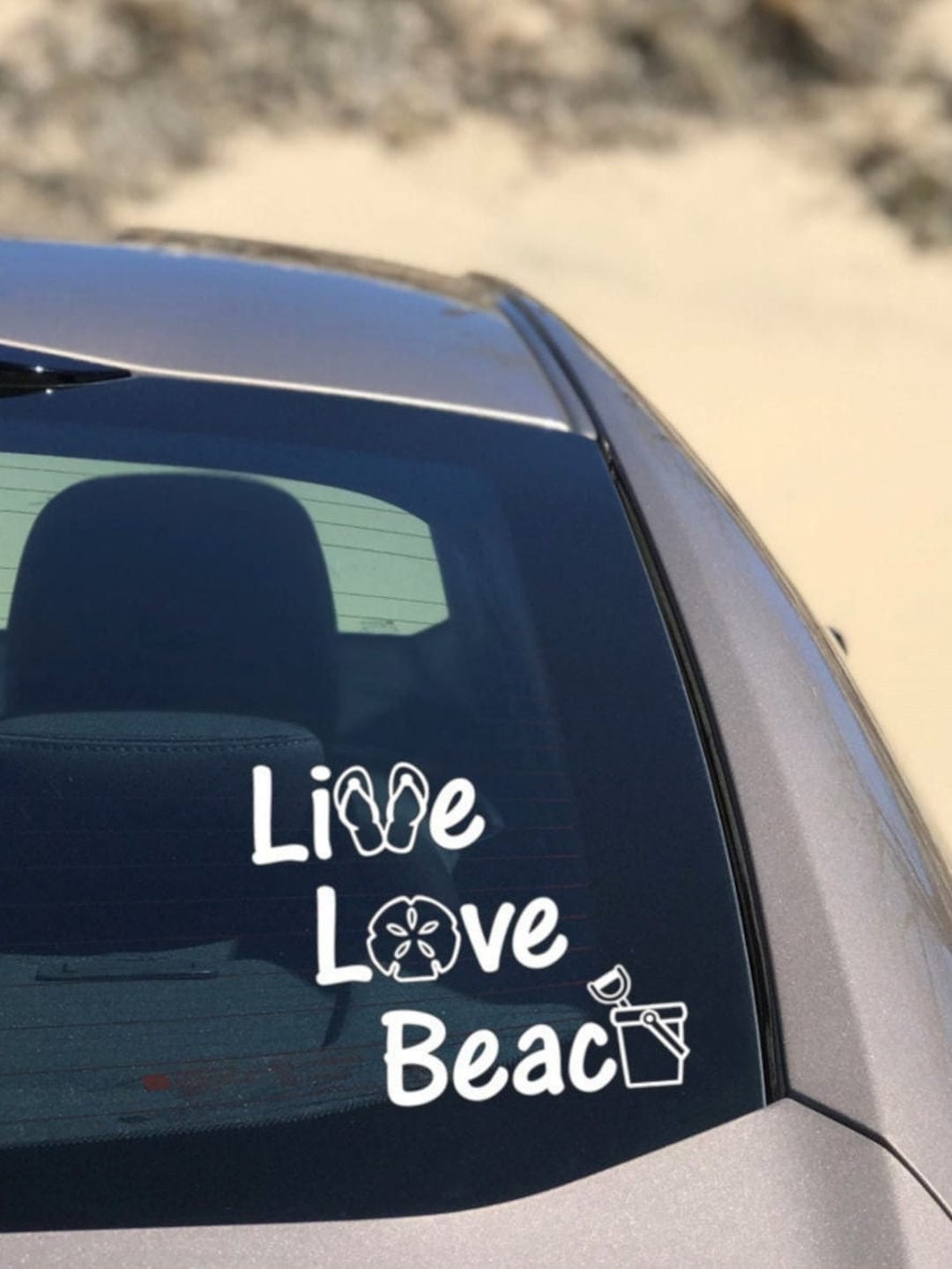 Live Love Beach Vinyl Car Window Decal, Beach Vinyl Decal, Beach Window ...