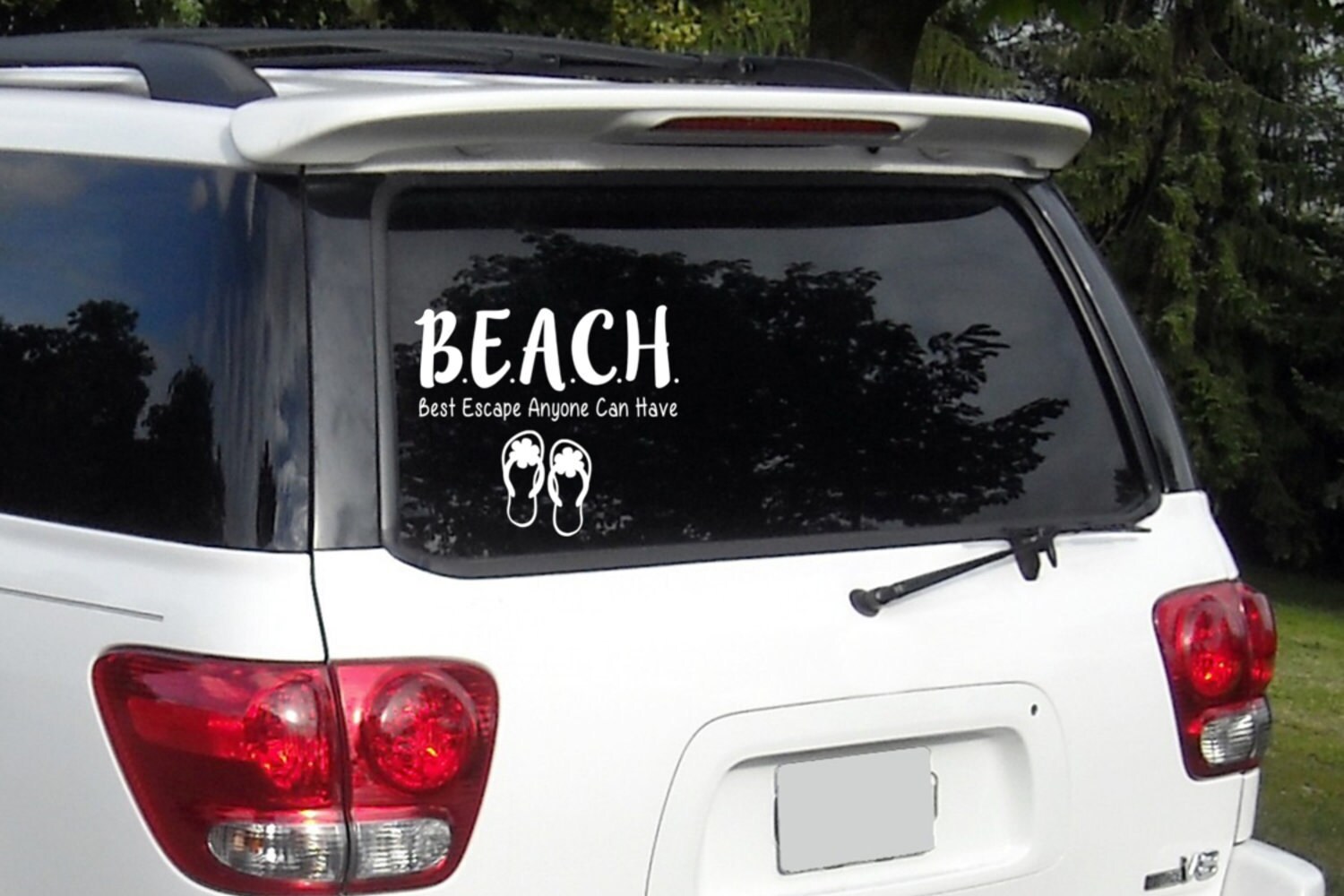 Beach Decal Beach Sticker Beach Car Decal Flip Flop Decal | Etsy