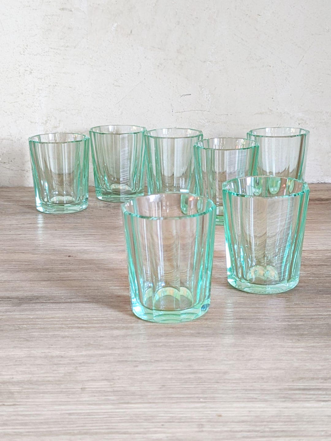 Set of 7 DAUM Shooter Glasses, Vintage French 1960 1970, Mint Green ...