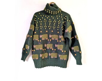 Wool Sheep Landscape Sweater - Etsy