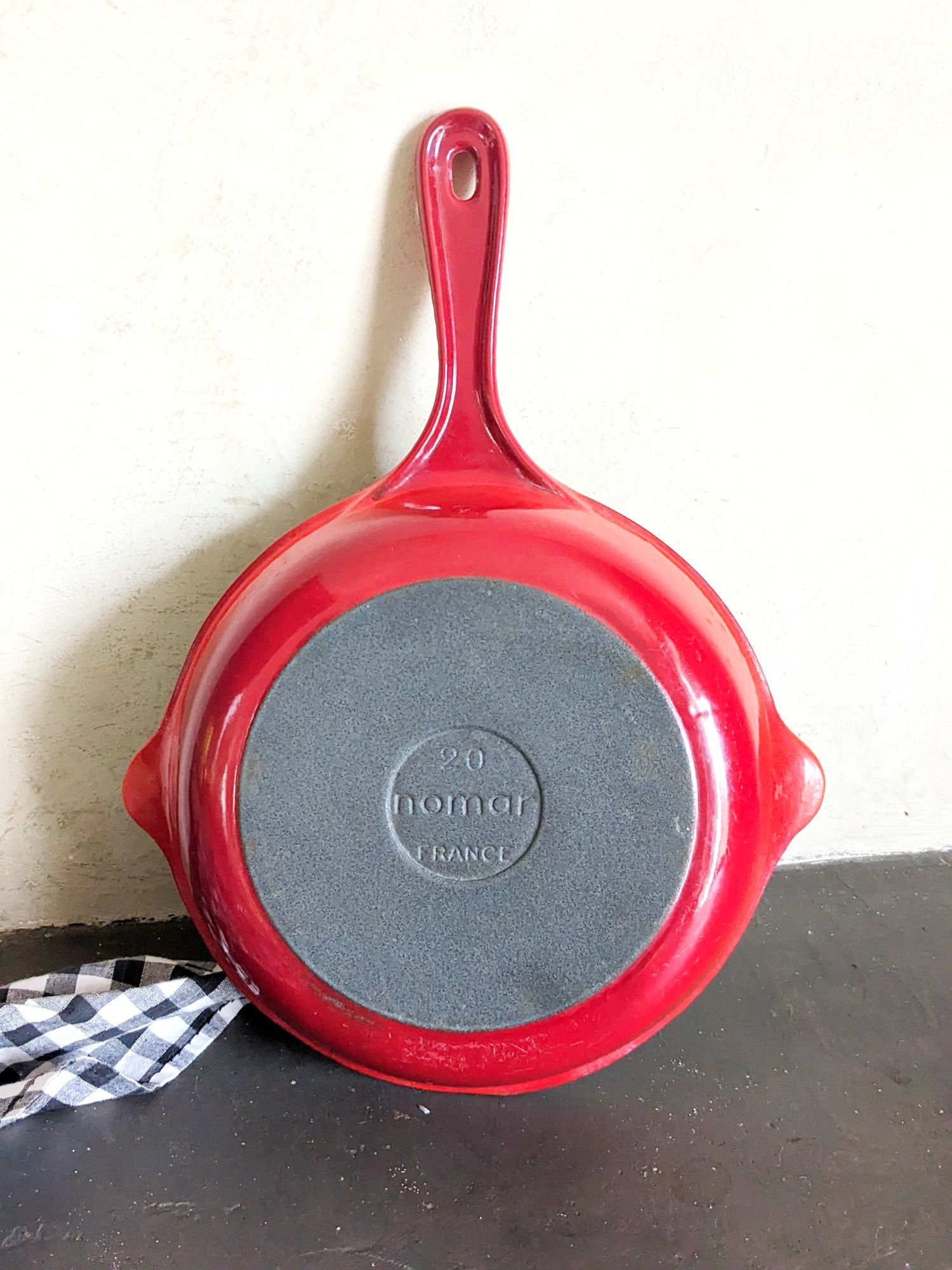 NOMAR Vintage French Enameled Cast Iron Frying Pan like Le Creuset 20 ...