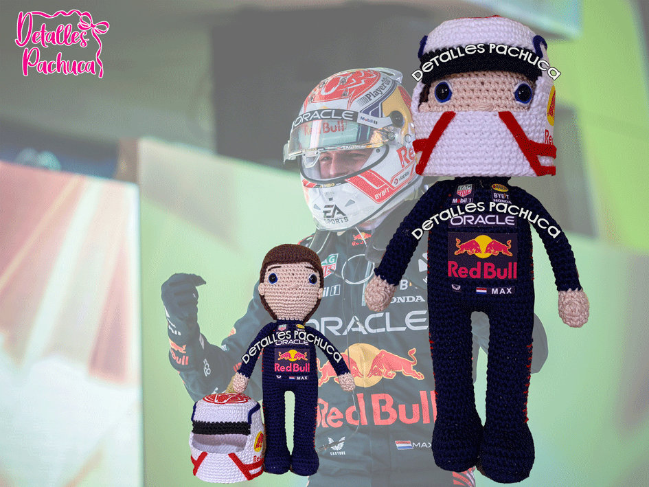 Max Verstappen Red Bull Racing F1 Formula 1 Racing Driver Crochet Doll ...