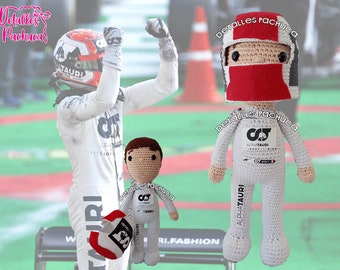 Custom F1 racing driver Formula 1 amigurumi plushie doll - Etsy España